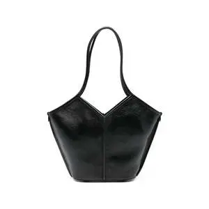 Hereu Trapezoid Shape Shoulder Bag With Detachable Pouch - Black