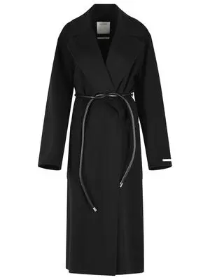 Sportmax Zannata Oversize Virgin Wool Coat - Black
