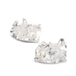 Cult Gaia Tone Leaf Engraved Earrings - Silver