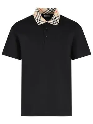 Burberry Burberry 'Evan' Black Cotton Polo Shirt Men Black