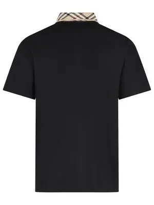 Burberry Evan' Cotton Polo Shirt - Black