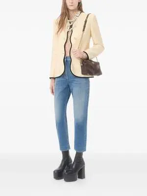 Valentino Garavani Small Shoulder Bag In Suede And Nappa Chevron - Brown