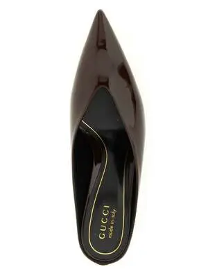 Gucci Patent Leather Pointed Toe Mules - Multicolor