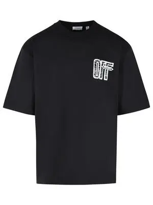 Off-White Motion Arrow' Cotton T-shirt - Black