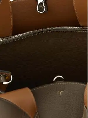 TOD'S Small Leather Bucket Bag - Gray