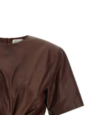 Magda Butrym 15' Sheep Leather T-shirt With Floral Appliqu