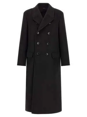 TOM FORD Double-breasted Virgin Wool And Cashmere Coat - Black