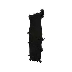 Cult Gaia Plissé One-shoulder Ruffled Tiered Dress - Black