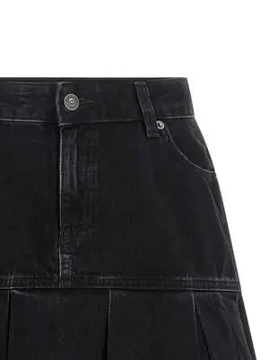 DIESEL® De-reen' Pleated Denim Mini Skirt - Blue