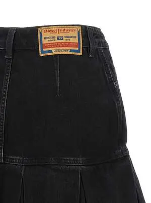 DIESEL® De-reen' Pleated Denim Mini Skirt - Blue