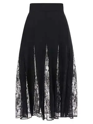 Dolce & Gabbana Charmeuse Skirt With Lace - Black