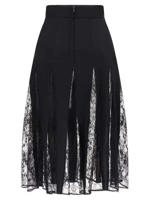 Dolce & Gabbana Charmeuse Skirt With Lace