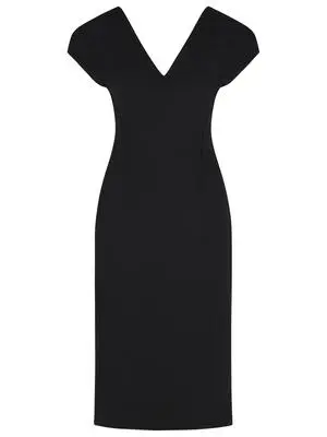 JIL SANDER Virgin Wool Midi Dress - Black