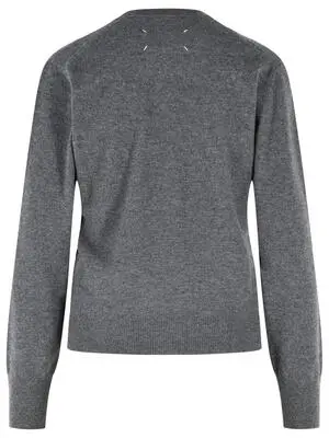 MAISON MARGIELA Twist Detail Virgin Wool Sweater - Gray