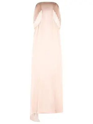 MAISON MARGIELA Silk Blend Midi Dress With Lace Trimming