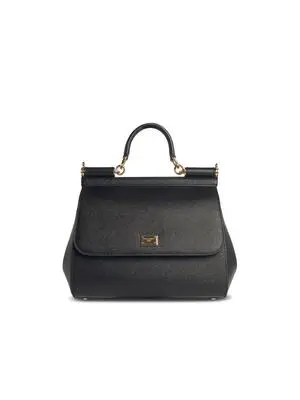 Dolce & Gabbana Large Sicily Leather Bag - Black