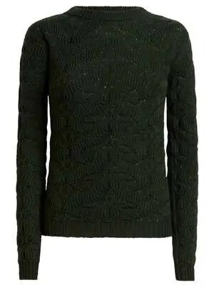 Etro Wool-blend Sweater With Paisley Detailing - Green