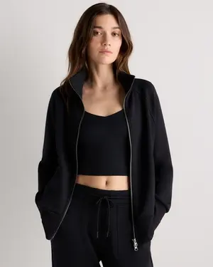 Quince Cloudcomfort Full-zip Sweatshirt - Black