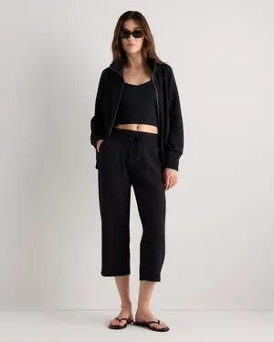 Quince Cloudcomfort Full-zip Sweatshirt - Black