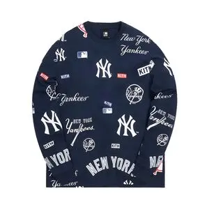 Kith For The New York Yankees All Over Long-sleeve Tee 'navy - Blue
