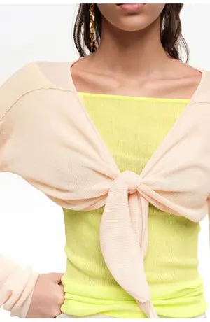 Bimba Y Lola Short Knot Ribbed Cardigan