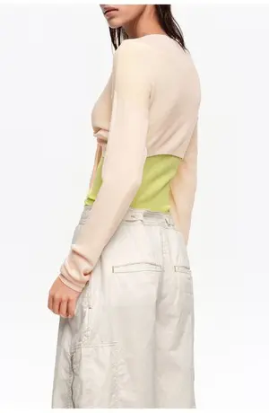 Bimba Y Lola Short Knot Ribbed Cardigan