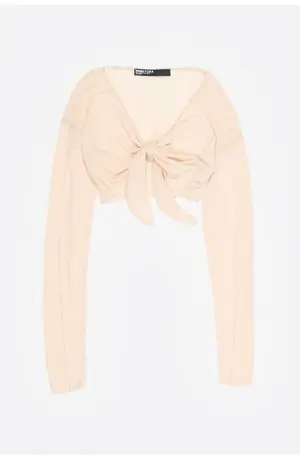 Bimba Y Lola Short Knot Ribbed Cardigan
