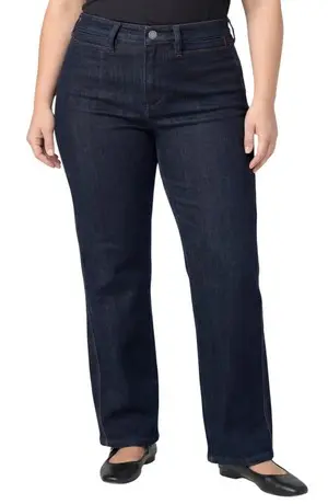 LIVERPOOL Kennedy Side Stitch Straight Leg Jeans - Midnight Eclpse