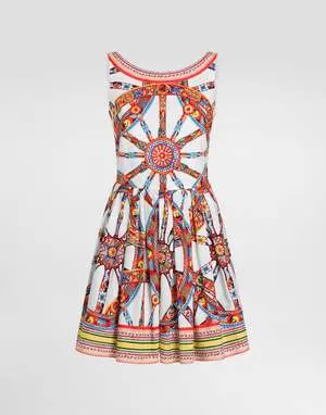 Dolce & Gabbana Carretto-print Poplin Midi Dress - Multicolor
