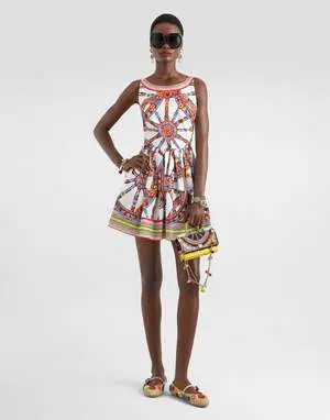 Dolce & Gabbana Carretto-print Poplin Midi Dress - Multicolor