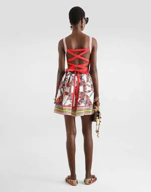 Dolce & Gabbana Carretto-print Poplin Midi Dress - Multicolor