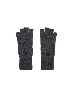 COURREGES Embroidered Ribbed Fingerless Gloves