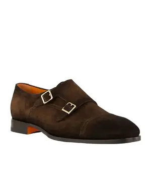 Santoni Almond Toe Buckled Loafers