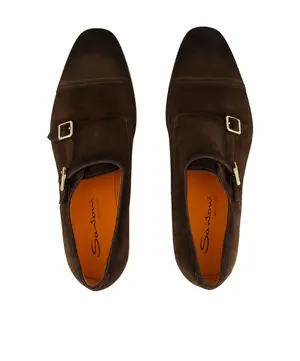 Santoni Almond Toe Buckled Loafers