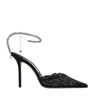 JIMMY CHOO Pointed-toe High-heeled Sandals - Black