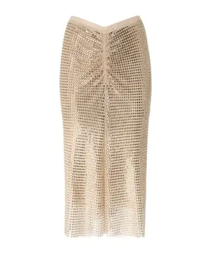 Pinko Crystal-embellished Ruched Skirt