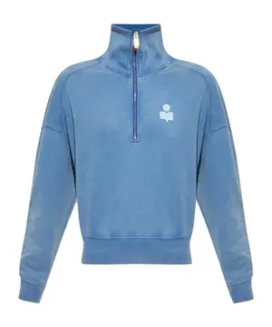 Isabel Marant Étoile Ross Half-zip Sweatshirt - Light Blue