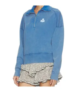 Isabel Marant Étoile Ross Half-zip Sweatshirt - Light Blue