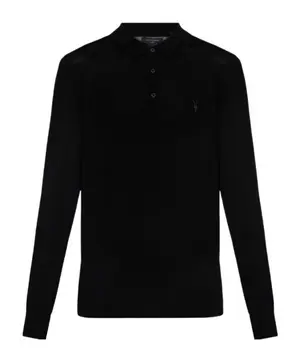 ALLSAINTS Mode Button Logo Polo Shirt - Black