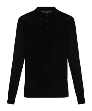 ALLSAINTS Mode Button Logo Polo Shirt - Black