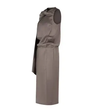 Loulou De Saison Sleeveless Midi Dress With Draped Scarf Insert