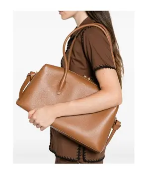Yuzefi Brioche Duffle Grained-leather Shoulder Bag - Brown
