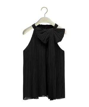 Dior Pleated Halter Top With Oversized Bow