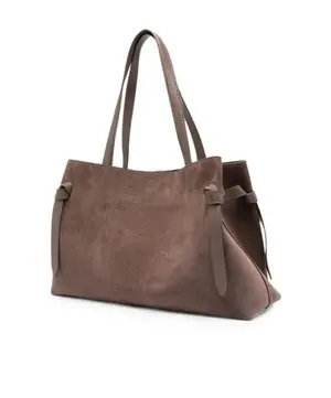Yuzefi Gyoza Suede Knotted-strap Tote Bag - Brown