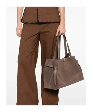 Yuzefi Gyoza Suede Knotted-strap Tote Bag - Brown