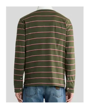 Etro Long-sleeved Cotton Polo Shirt With Shirt Collar And Striped Motif