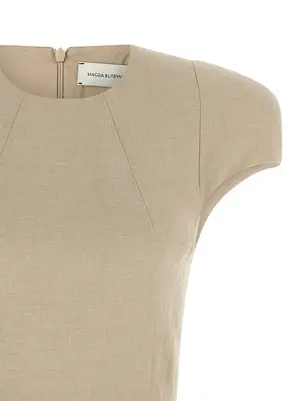 Magda Butrym Peplum Mini Dress With Rosette Detail