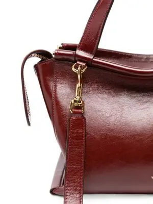 WANDLER Patent Finish Leather Tote Bag - Brown