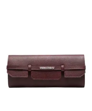 Dsquared2 Logo-appliqué Clutch Bag - Bordeaux