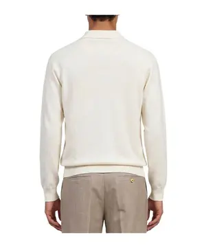 LARDINI Contrast-trim Raglan-sleeve Sweater - White